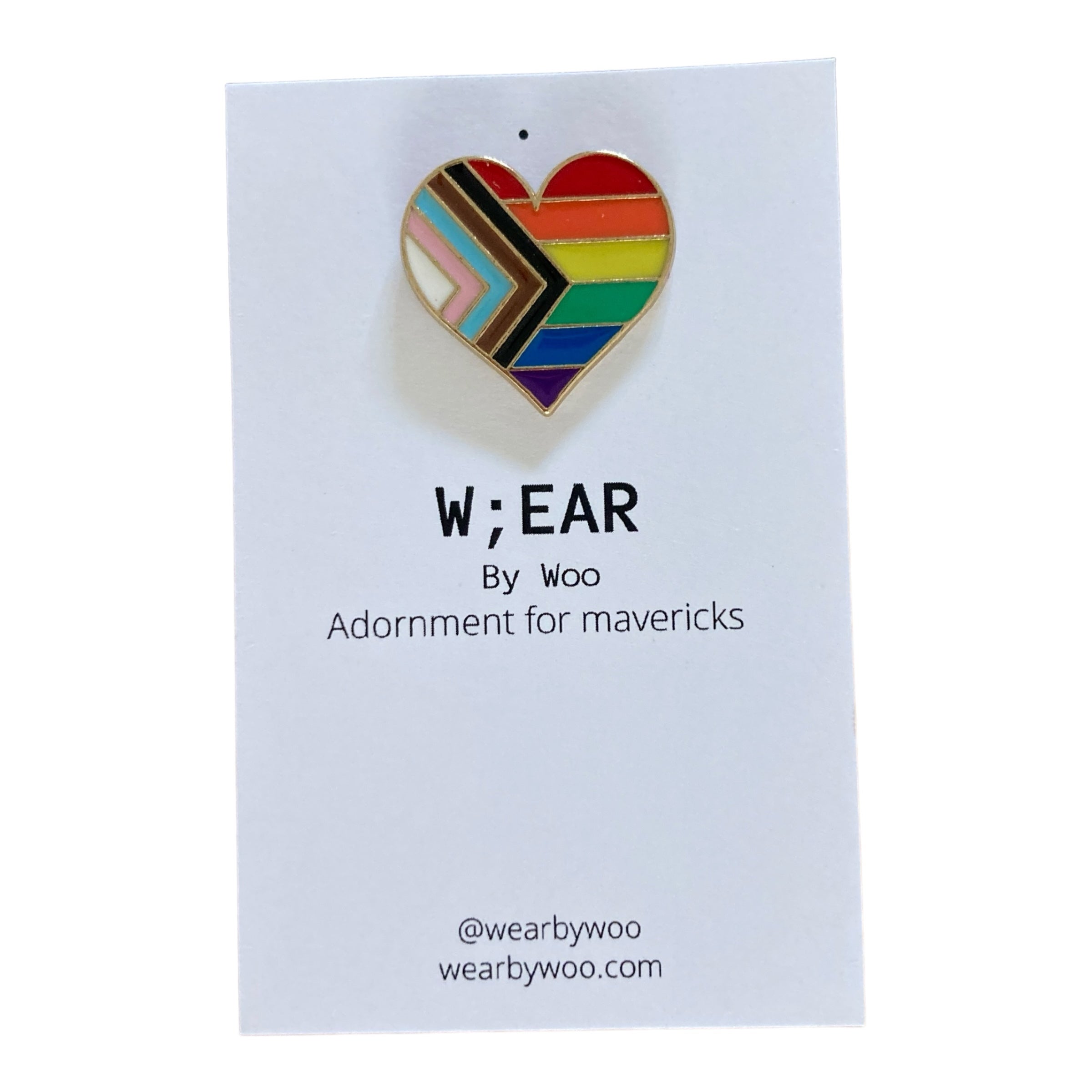 Pride progress heart badge | W;EAR Free Shipping For Orders Over £35